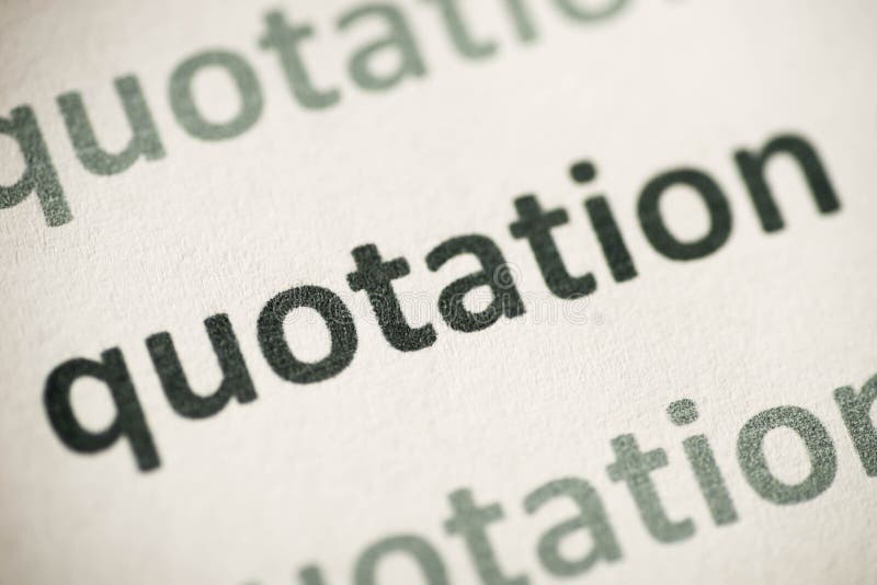 Word Quotation Printed on Paper Macro Stock Image - Image of alphabet ...