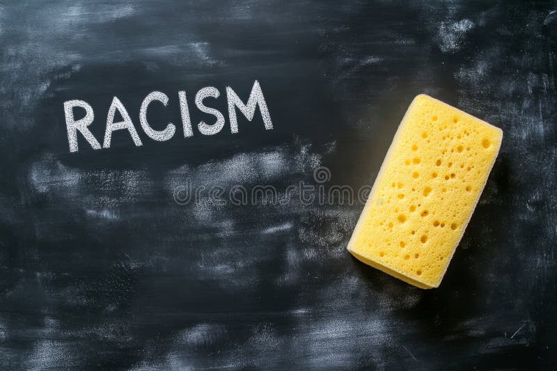 The Word Racism Written with Chalk on the Blackboard, Next To it is a ...