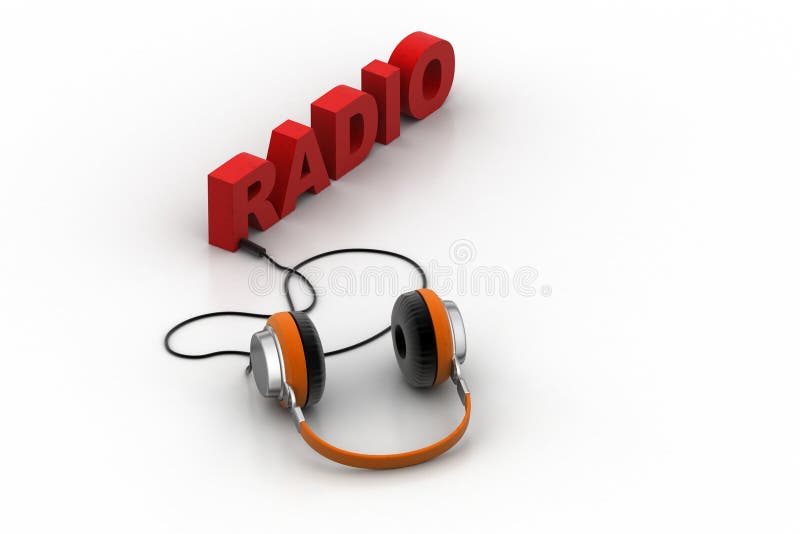 Word Radio Met Hoofdtelefoon Stock Illustratie - Illustration of ...
