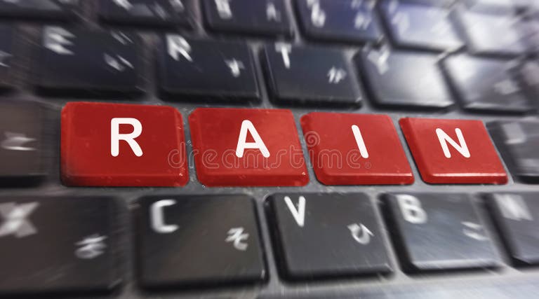 Word Rain Text Alphabet Keyboard Red Focus Stock Image - Image of ready ...