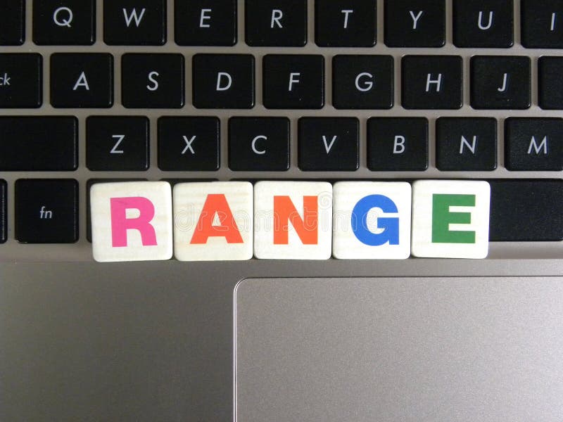 Word Range on Keyboard Background Stock Image - Image of design ...
