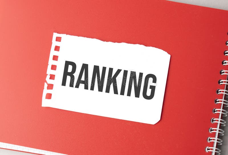 The Word Ranking on Torn Paper on Red Notepad Stock Image - Image of ...