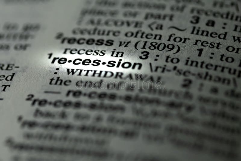 Word Recession Highlighted in Dictionary Stock Photo - Image of read ...