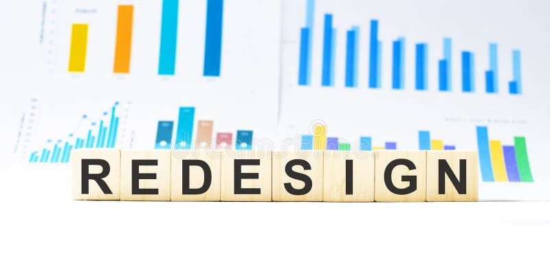 Word REDESIGN Made with Wood Building Blocks Stock Image - Image of ...