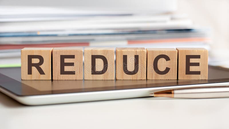 The Word Reduce is Written on Wooden Cubes, Concept Stock Photo - Image ...