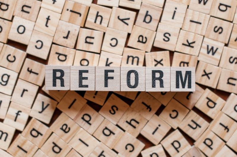 The Word of REFORM on Building Blocks Concept Stock Image - Image of ...