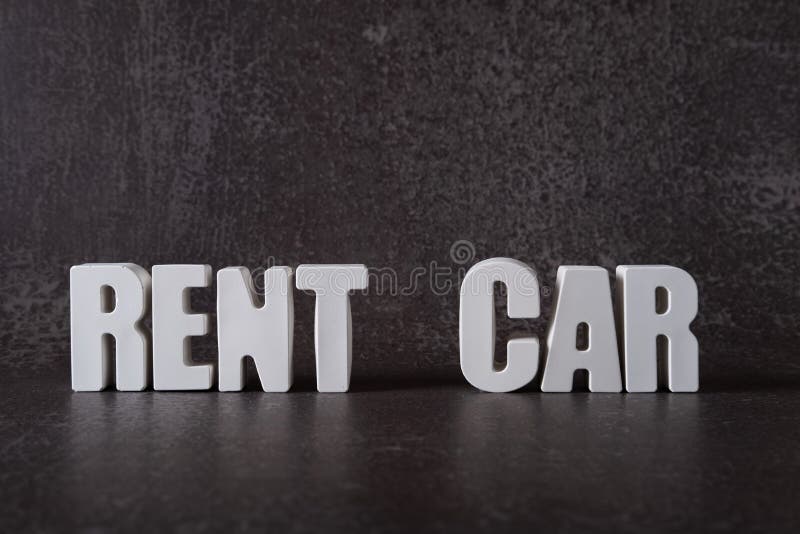 Word Rent Car Made from White Concrete Letters on the Blue Background ...