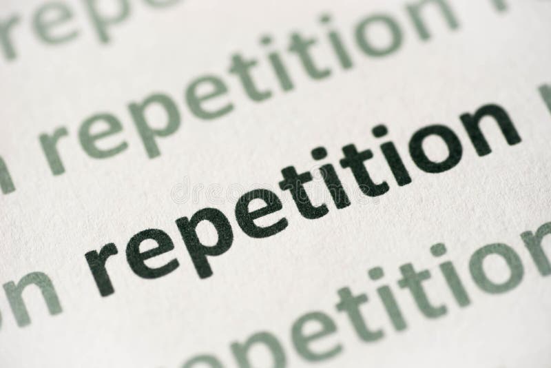Word Repetition Printed on Paper Macro Stock Photo - Image of ...