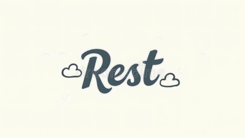 Word Rest in Soft Font with Waves and Clouds Stock Illustration ...