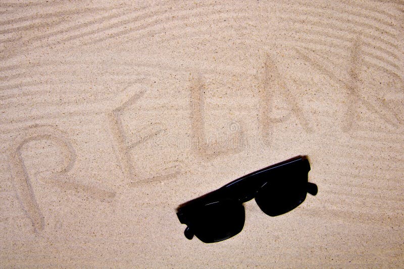 Sand with Hand Drawing Letters for Beach Travel and Tropical Tourism ...