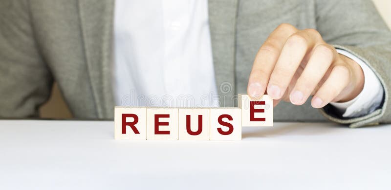 Word REUSE Made with Wood Building Blocks Stock Image - Image of pocket ...