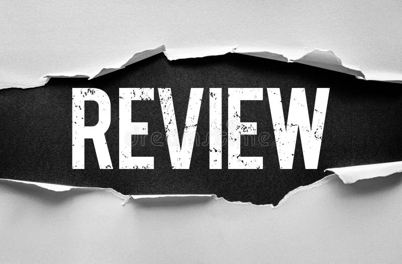 Word REVIEW Displayed through a Torn Paper Effect, Symbolizing ...