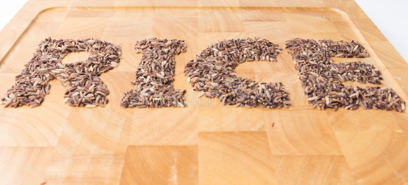 The Word Rice Written in Rice Stock Photo - Image of healthy, clear ...