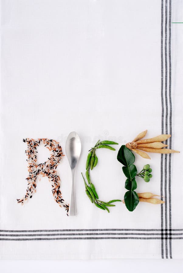 The Word Rice Written in Rice Stock Photo - Image of healthy, clear ...