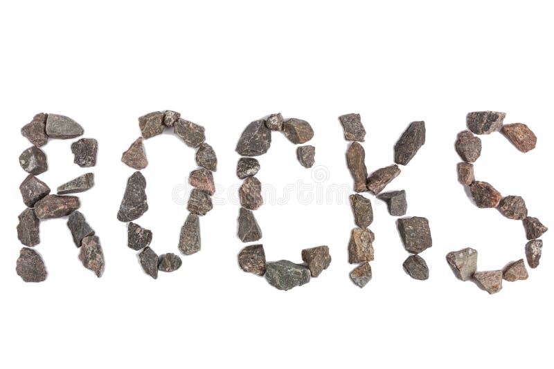 Word Rocks Made with Small Rocks Stock Photo - Image of mosaic, rude ...