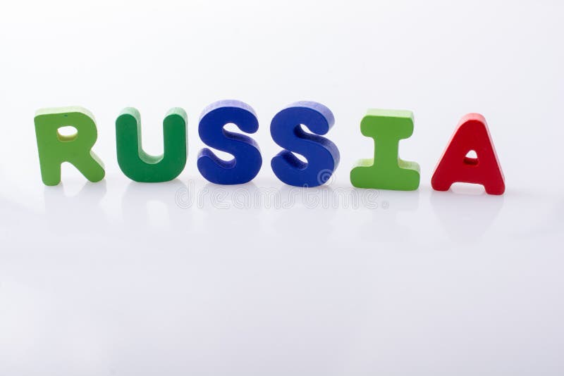 The Word Russia Written with Letter Blocks Stock Photo - Image of ...