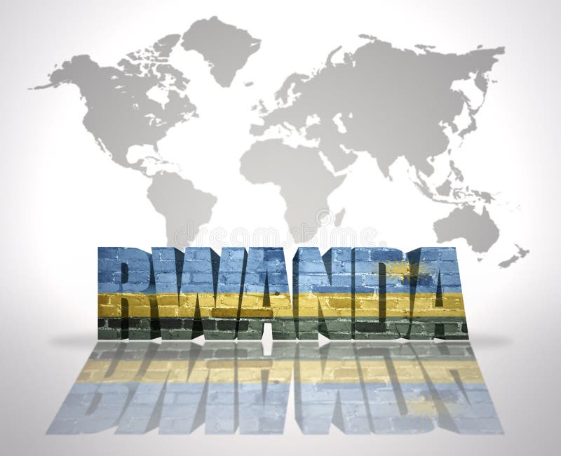 Word Rwanda on a World Map Background Stock Illustration - Illustration ...