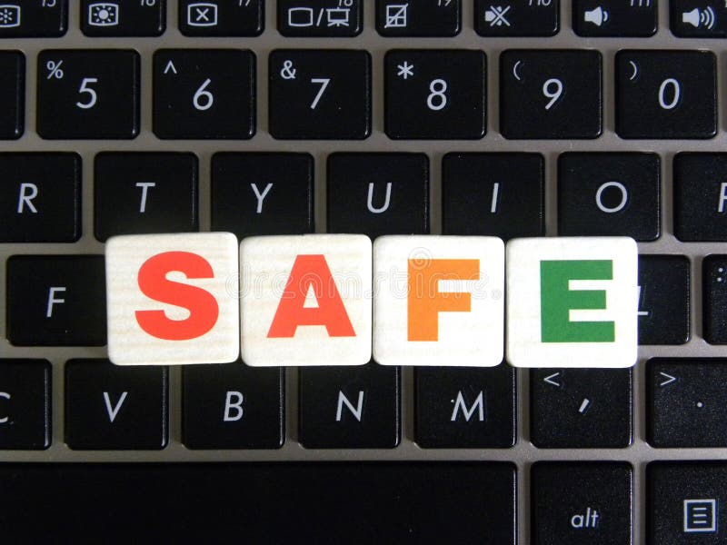 Word Safe on Keyboard Background Stock Image - Image of idea ...
