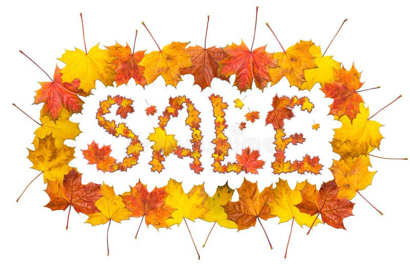 Word Sale with Frame Made of Bright Maple Leaves Stock Illustration ...