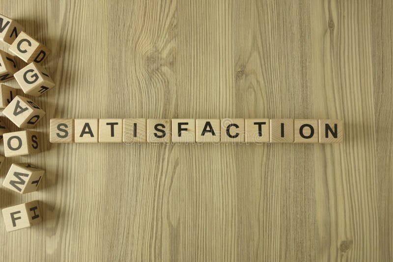 Word Satisfaction from Wooden Blocks Stock Photo - Image of appeasement ...