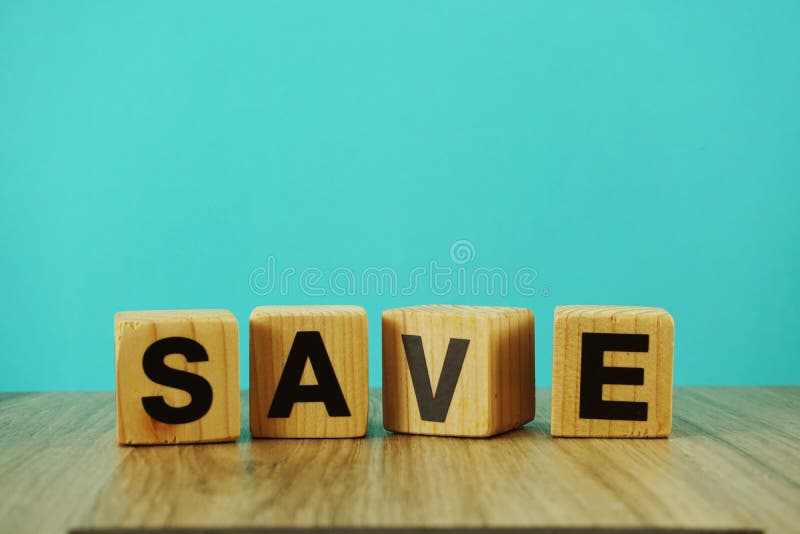 Save Word Alphabet Letters on Wooden Background Stock Photo - Image of ...