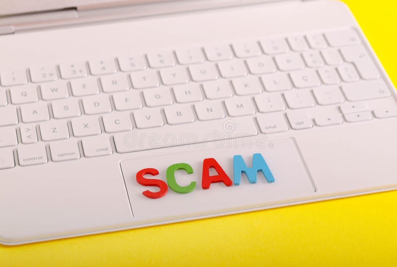 The Word â€“ Scam â€“ Over Keyboard Stock Image - Image of laptop ...