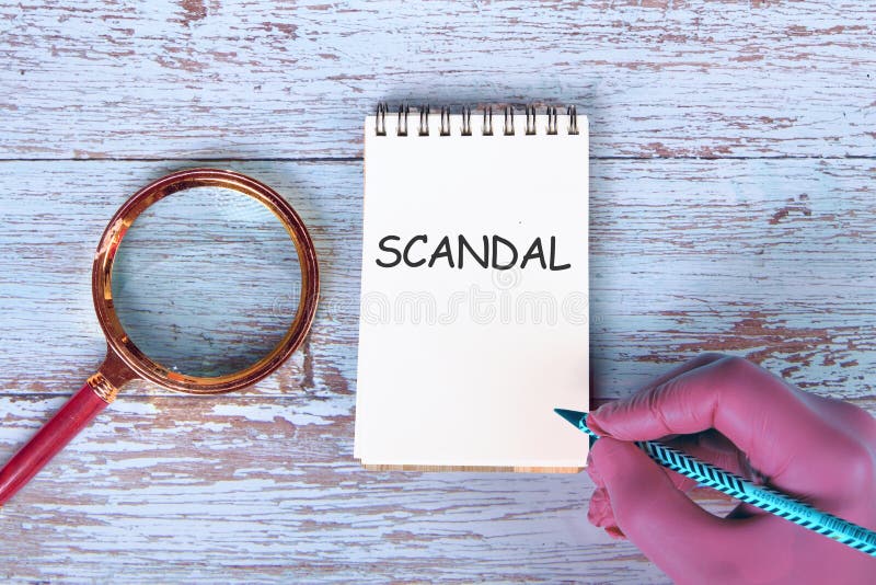 The Word SCANDAL Written There is a Handwritten Inscription in the ...