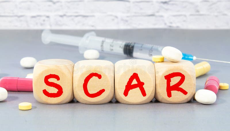 Word Scar Spelled on Dice. Medical Concept Stock Photo - Image of ...
