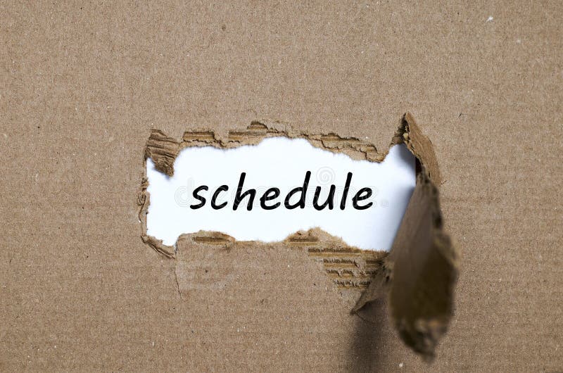The Word Schedule Appearing Behind Torn Paper Stock Image - Image of ...