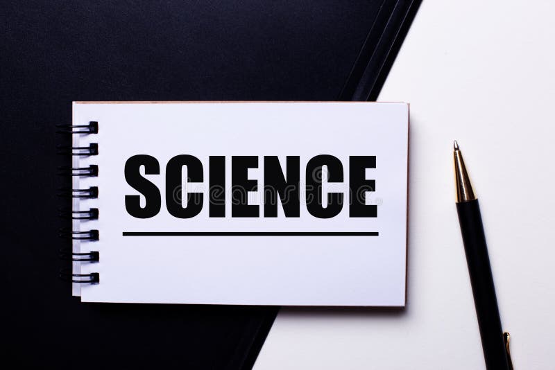 The Word SCIENCE Written in Red on a Black and White Background Near ...