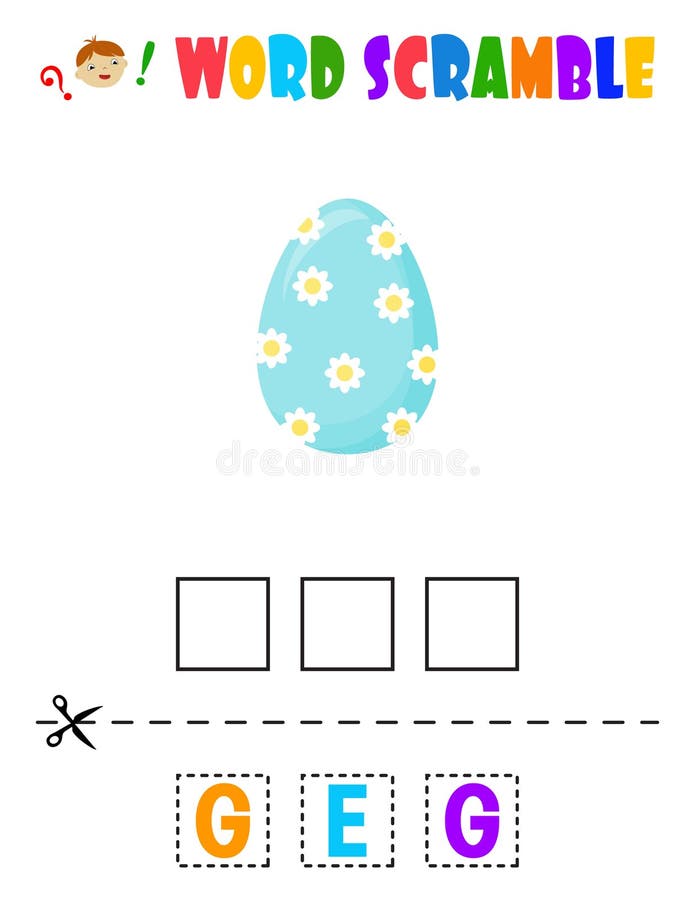 Word scramble. Easter egg stock illustration. Illustration of ...