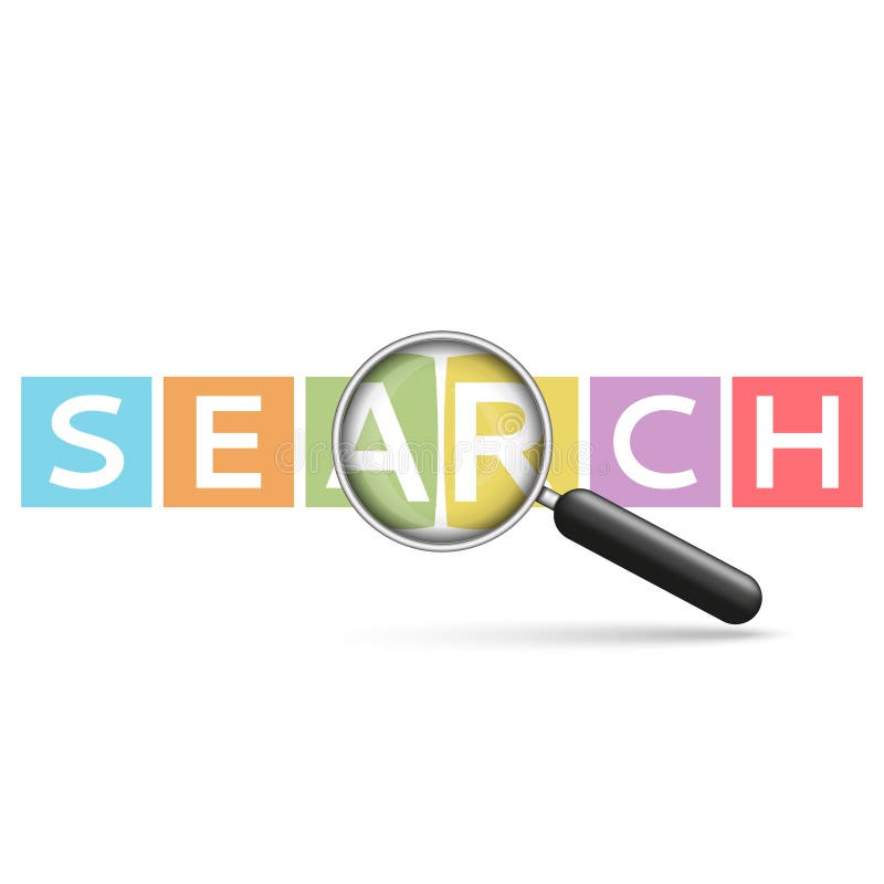 Word Search Emblem on Multi-colored Cubes with Realistic Magnifier Seo ...