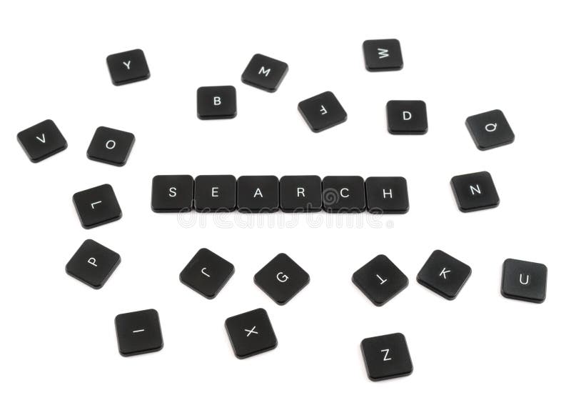 Word Search Made of Keyboard Buttons Isolated Stock Photo - Image of ...