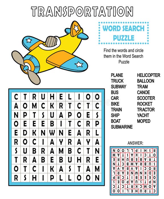Airplane Word Search Puzzle Stock Illustrations – 98 Airplane Word ...