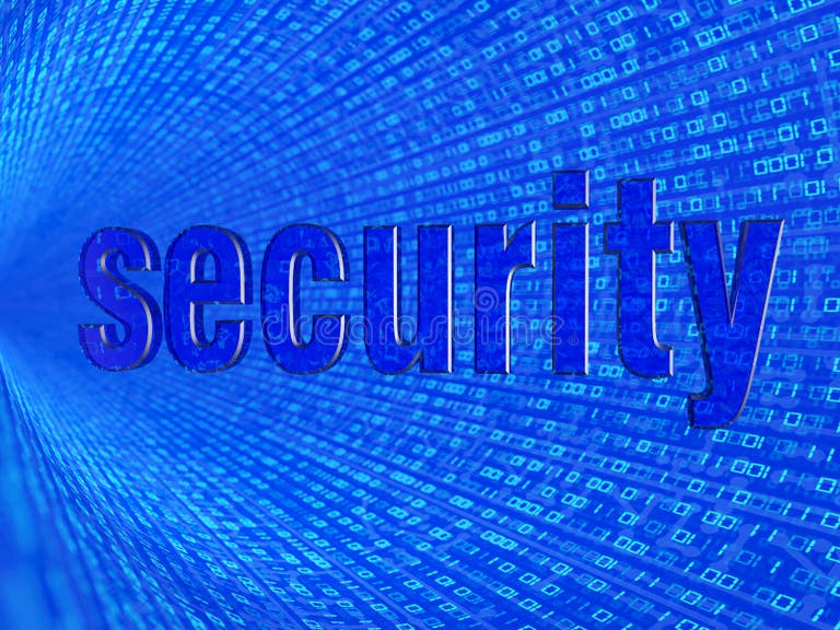 The Word Security in the Background Numbers One and Zero Stock ...