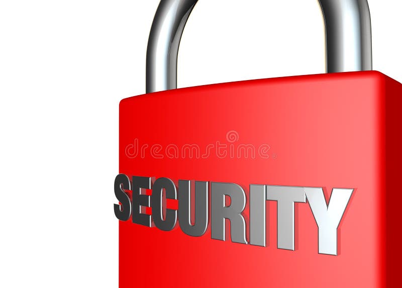 The Word Security Embossed on a Padlock Stock Illustration ...