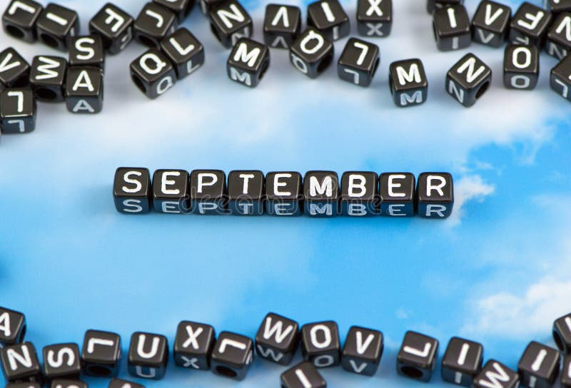 Word September 1 in Russian on a White Sheet of Paper with Paper Clips ...