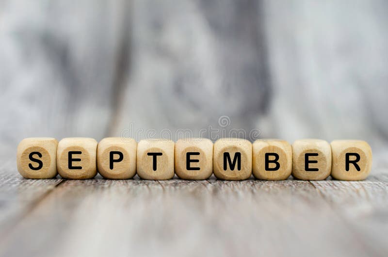 The Word September on Wooden Cubes. Month of Year Stock Image - Image ...