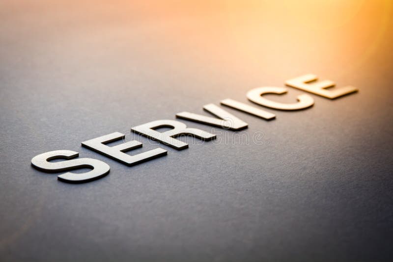 Word Service Written with White Solid Letters Stock Image - Image of ...