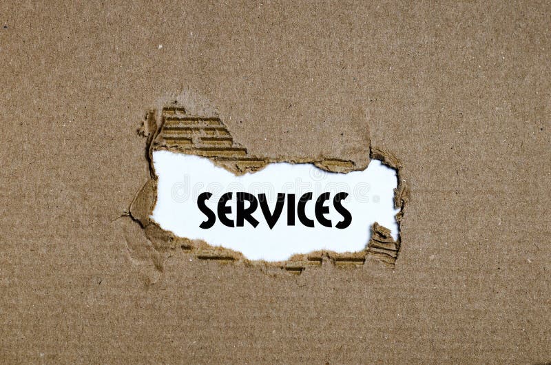 The Word Services Appearing Behind Torn Paper Stock Image - Image of ...