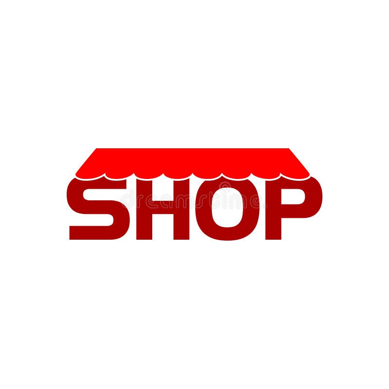 Word Shop Icon Isolated on White Background Stock Vector - Illustration ...