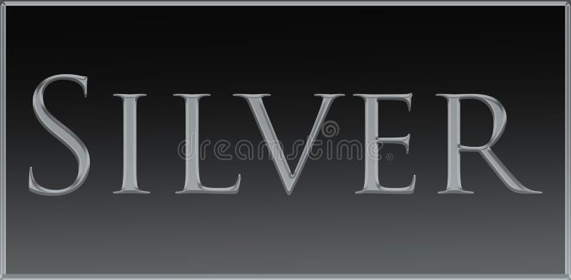 The Word Silver is Written in Metallic Letters on a Black Background ... The Word Silver is Written in Metallic Letters on a Black Background ...