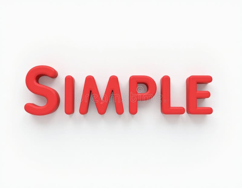 The Word Simple in Bold, Red Letters on a White Background. Stock ...