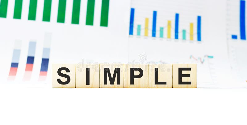 Word SIMPLE Made with Wood Building Blocks Stock Image - Image of board ...