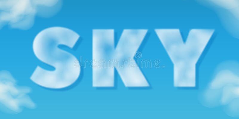 The Word SKY from the Clouds Vector Stock Vector - Illustration of ...