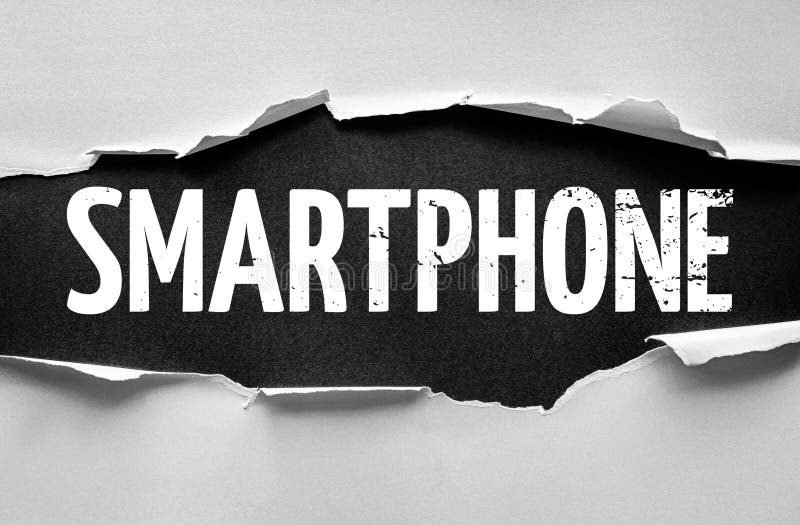 Word SMARTPHONE Displayed in Bold Distressed Letters Revealed through ...