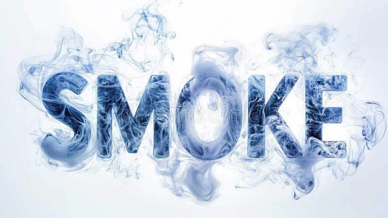 Word Smoke Created with Swirling Smoke Against a White Background Stock ...