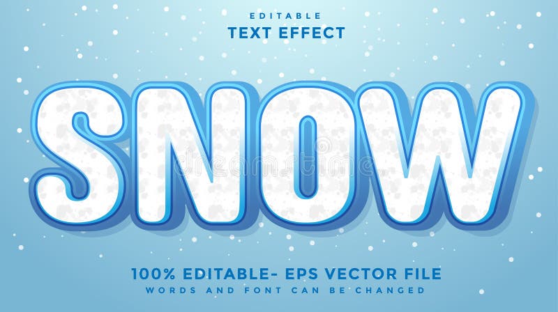 Snow Editable Text Effect Design Template, Effect Saved in Graphic ...