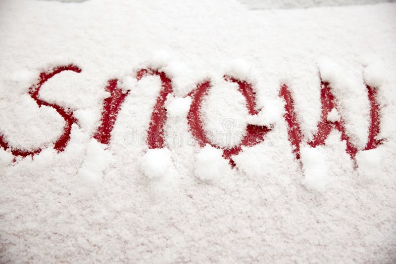 Word snow in the snow stock image. Image of snow, pattern - 51527521