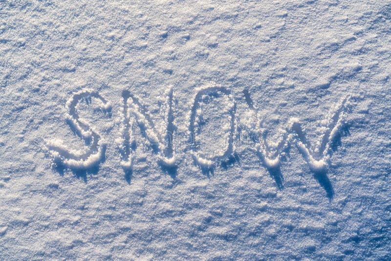 The word stock image. Image of message, snow, text, surface - 239207223